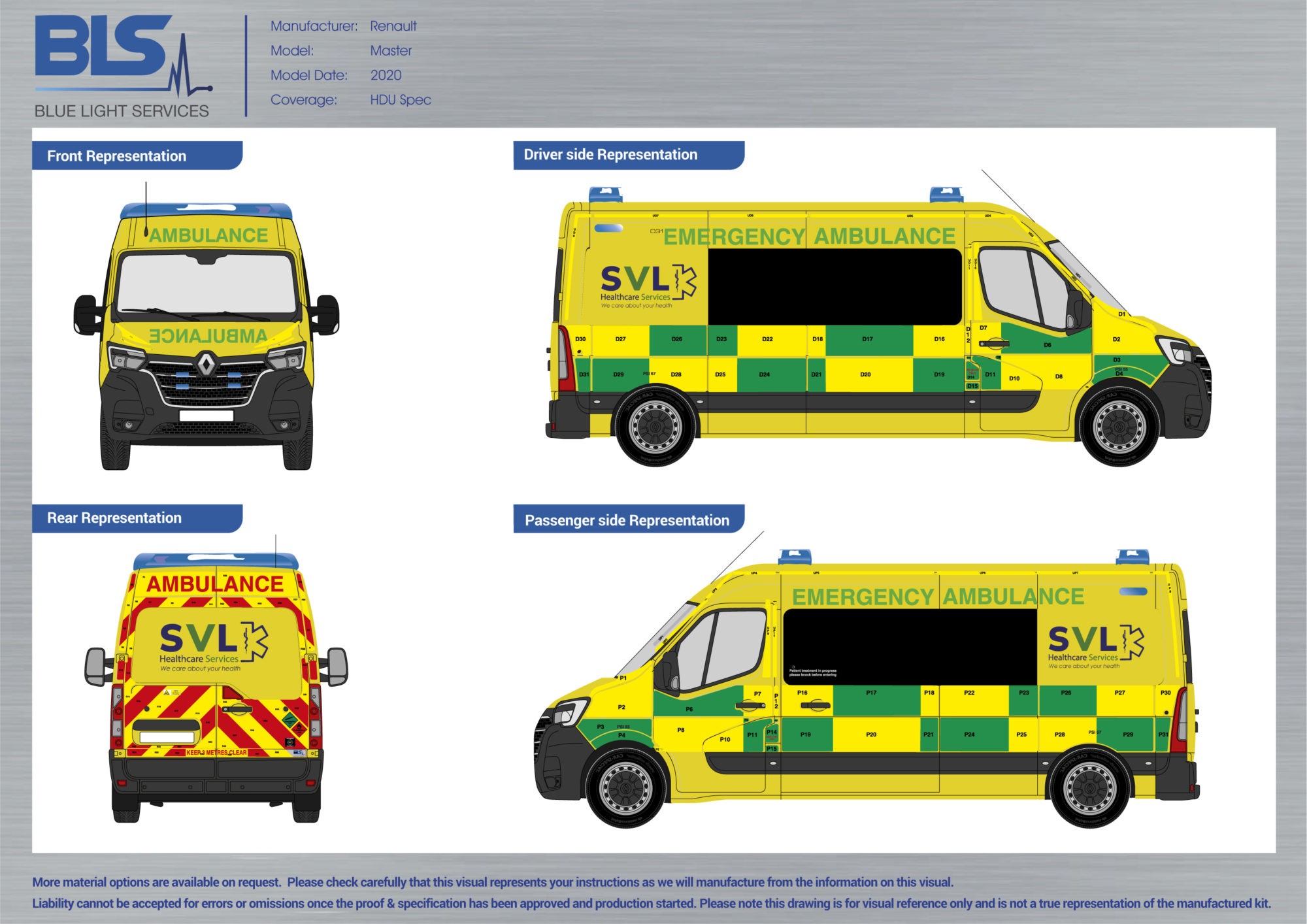 Renault Master 2019 L3-H2 HDU Ambulance Kit Prismatic ESV Grade (Savoy ...