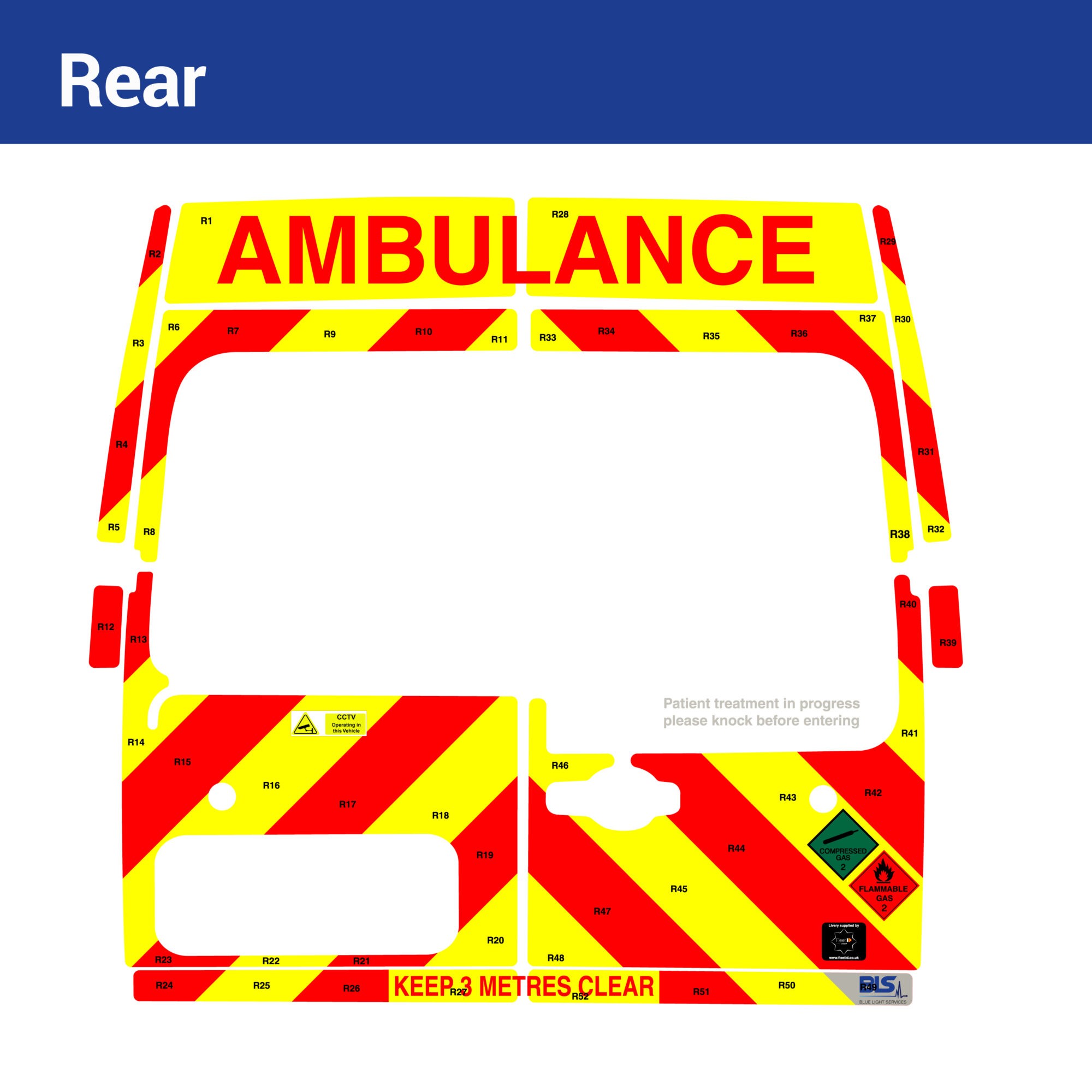 Rear Chevron Replacement Panel R32 Prismatic ESV Grade Yellow Green ...