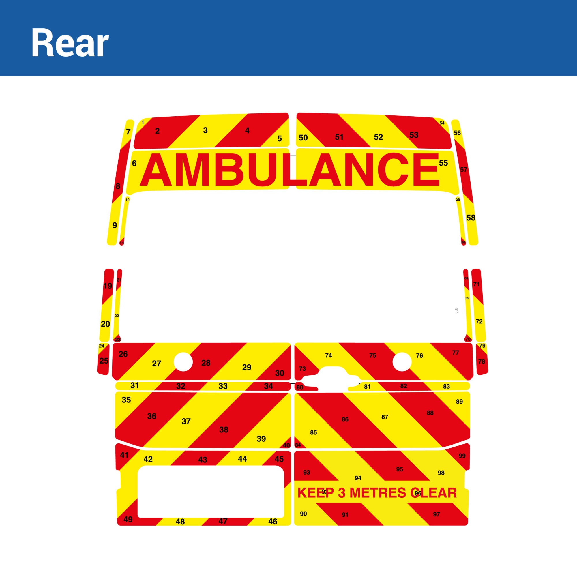 MAN TGE MWB HR Full Glazed Chevron Replacement Panel R56 Prismatic ESV ...