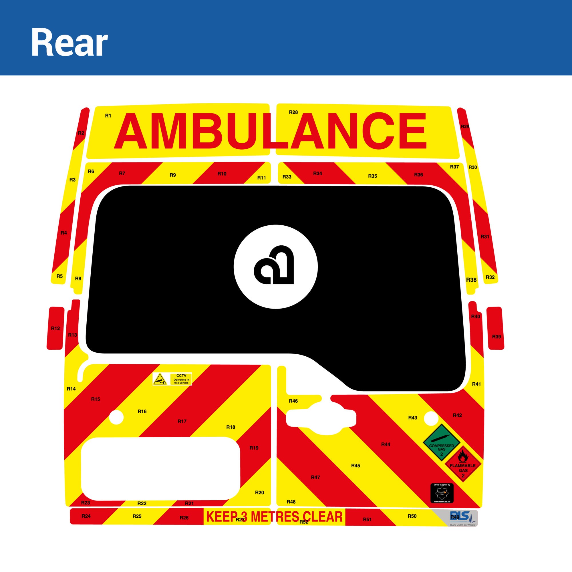 Rear Chevron Replacement Panel R34 Prismatic ESV Grade Red (PTS Bespoke ...